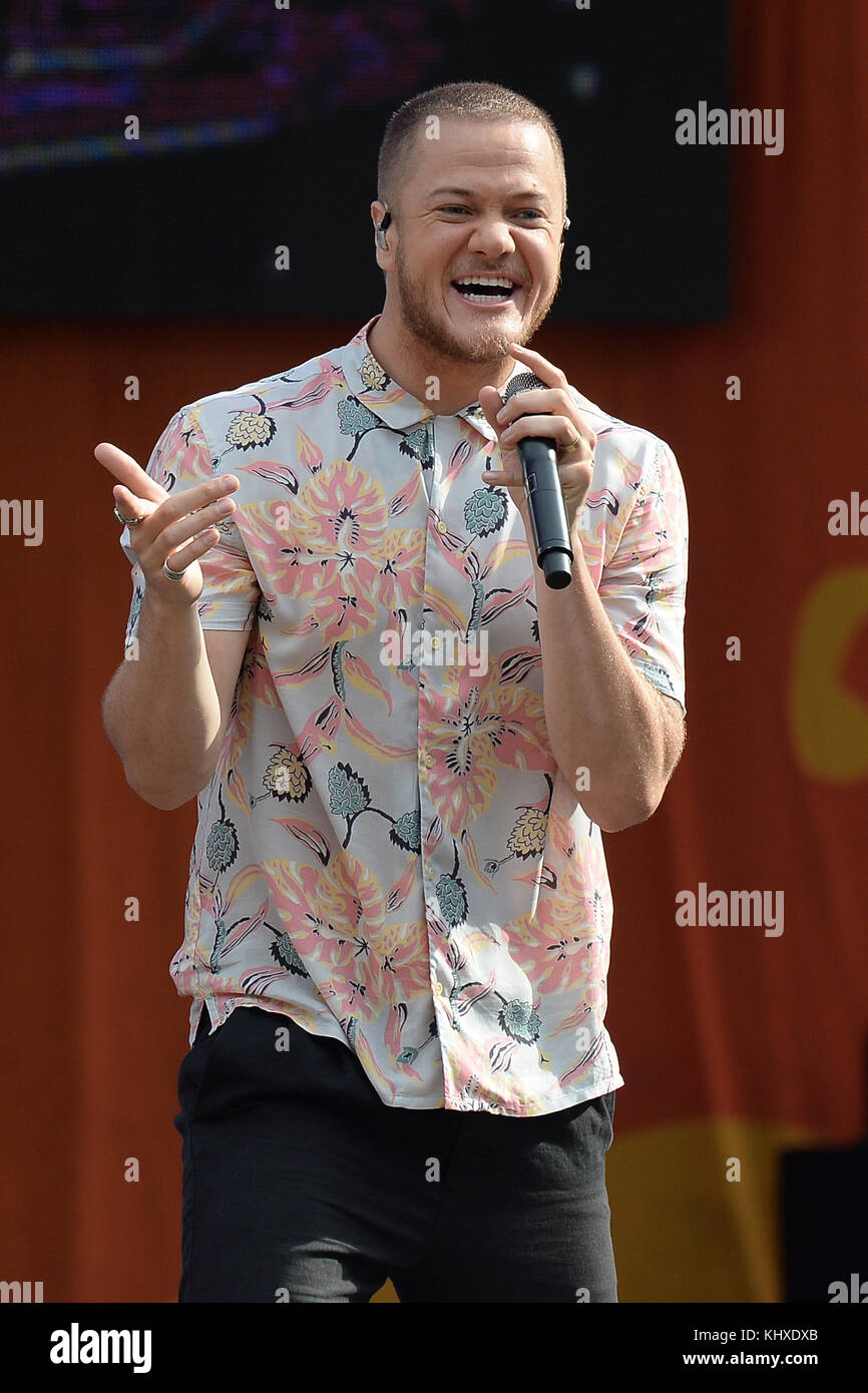 NEW YORK, NY - JULY 28: Lead singer Dan Reynolds and his band Imagine ...