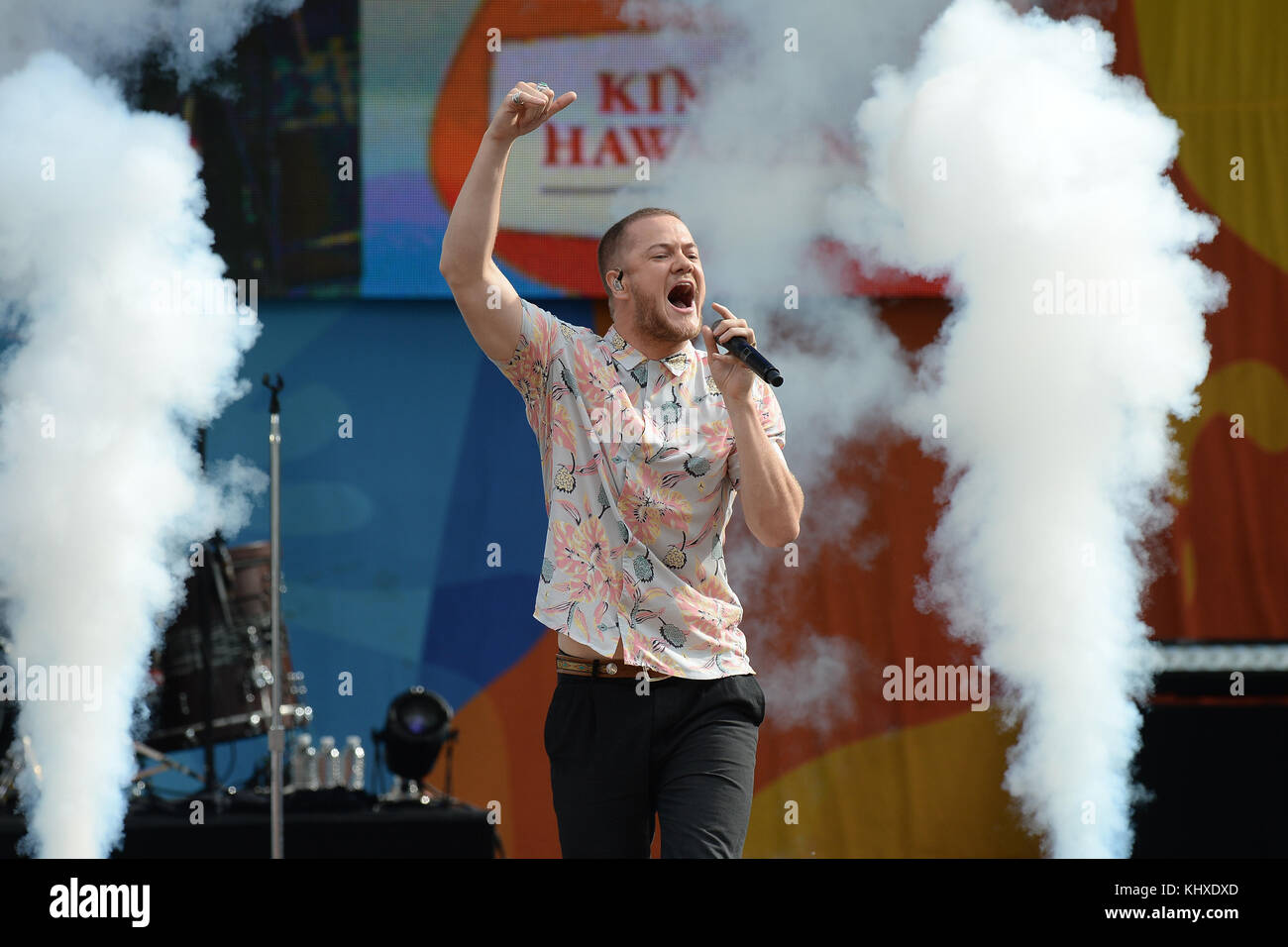 NEW YORK, NY - JULY 28: Lead singer Dan Reynolds and his band Imagine ...