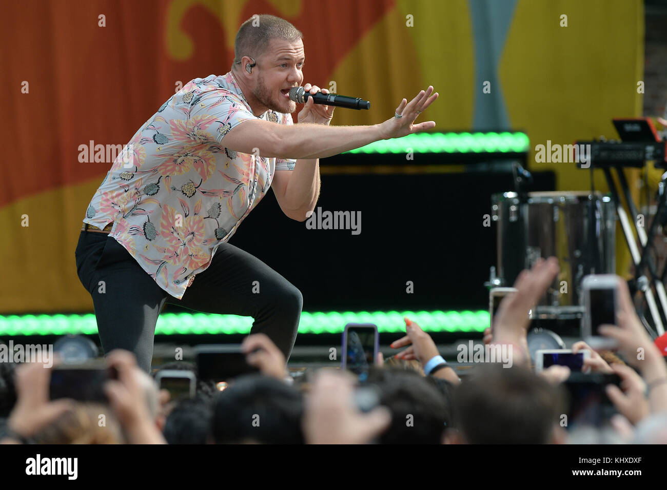 NEW YORK, NY - JULY 28: Lead singer Dan Reynolds and his band Imagine ...