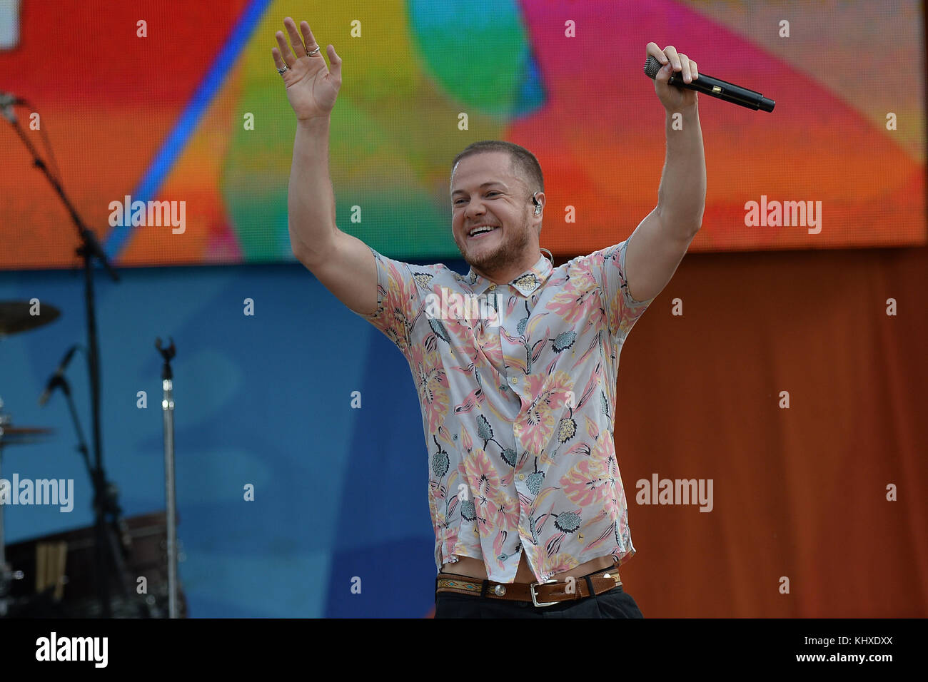 NEW YORK, NY - JULY 28: Lead singer Dan Reynolds and his band Imagine ...