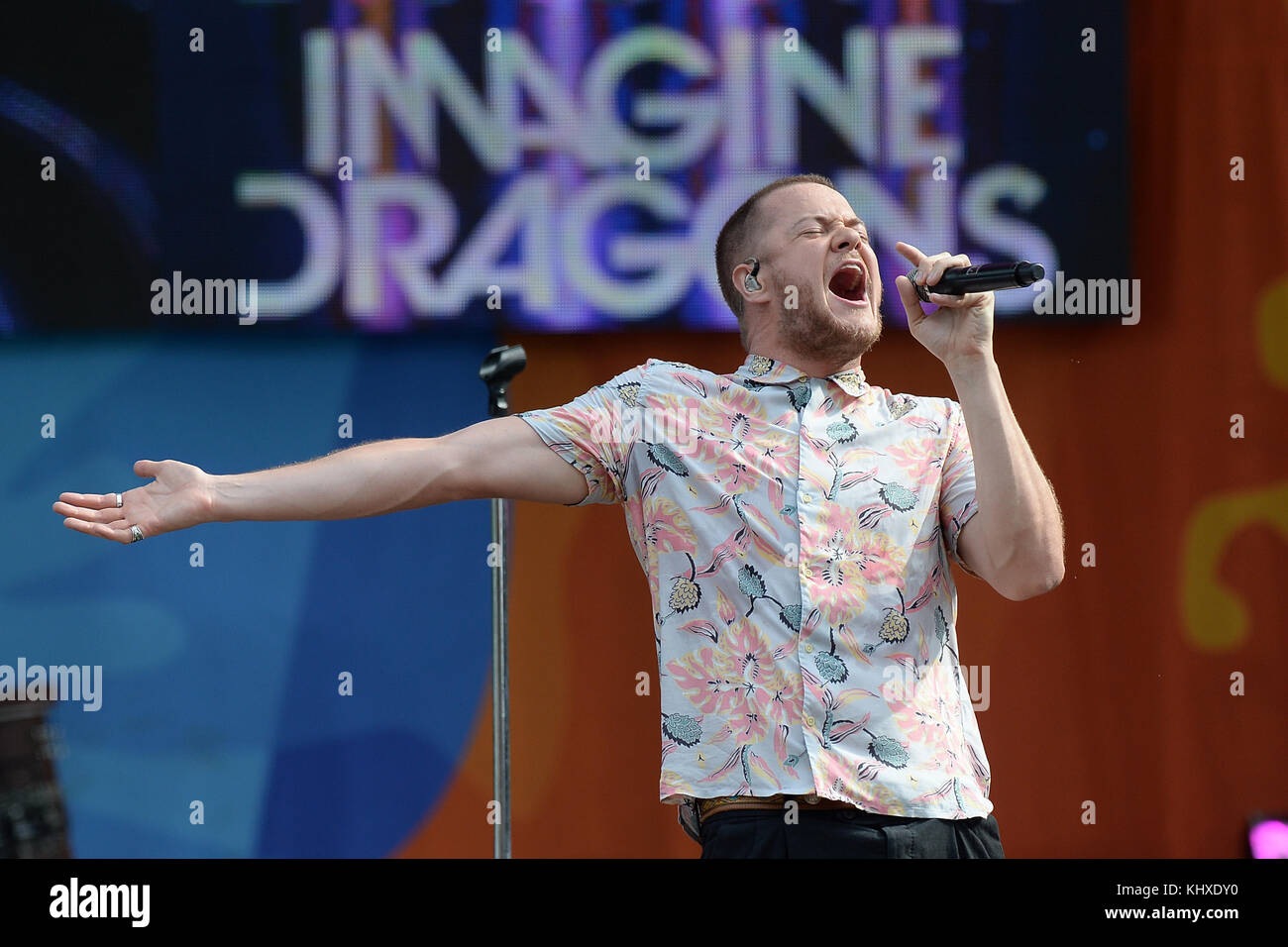 NEW YORK, NY - JULY 28: Lead singer Dan Reynolds and his band Imagine ...