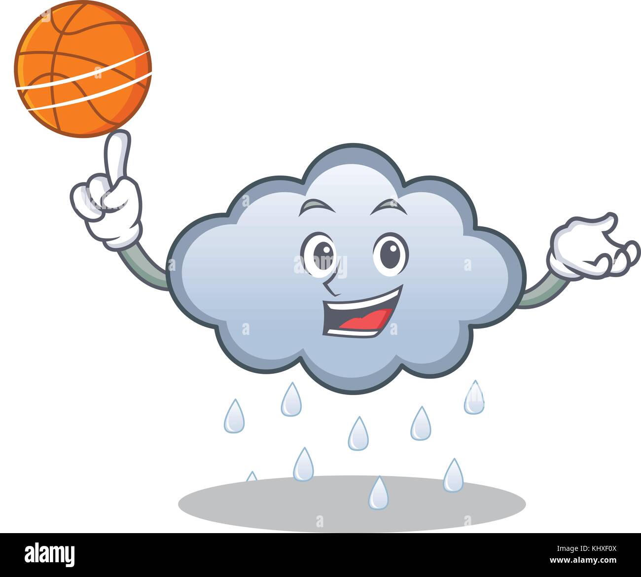 With basketball rain cloud character cartoon Stock Vector Image & Art ...