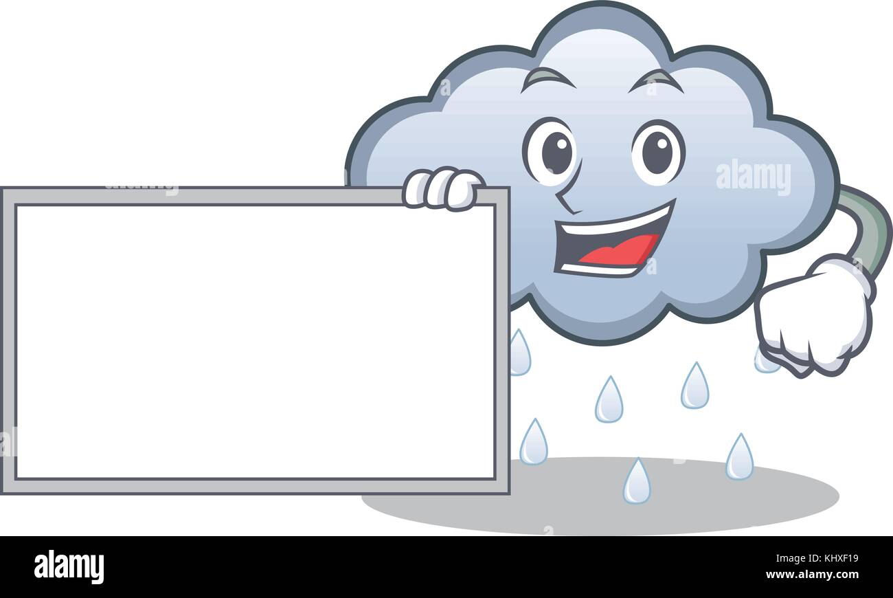 With board rain cloud character cartoon Stock Vector Image & Art - Alamy