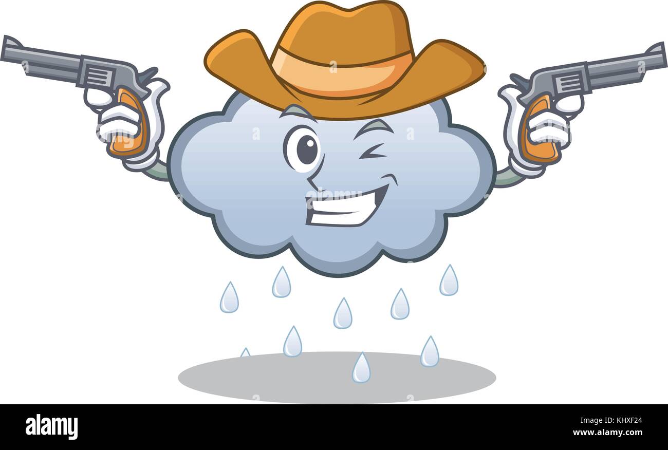 Cowboy rain cloud character cartoon Stock Vector Image & Art - Alamy
