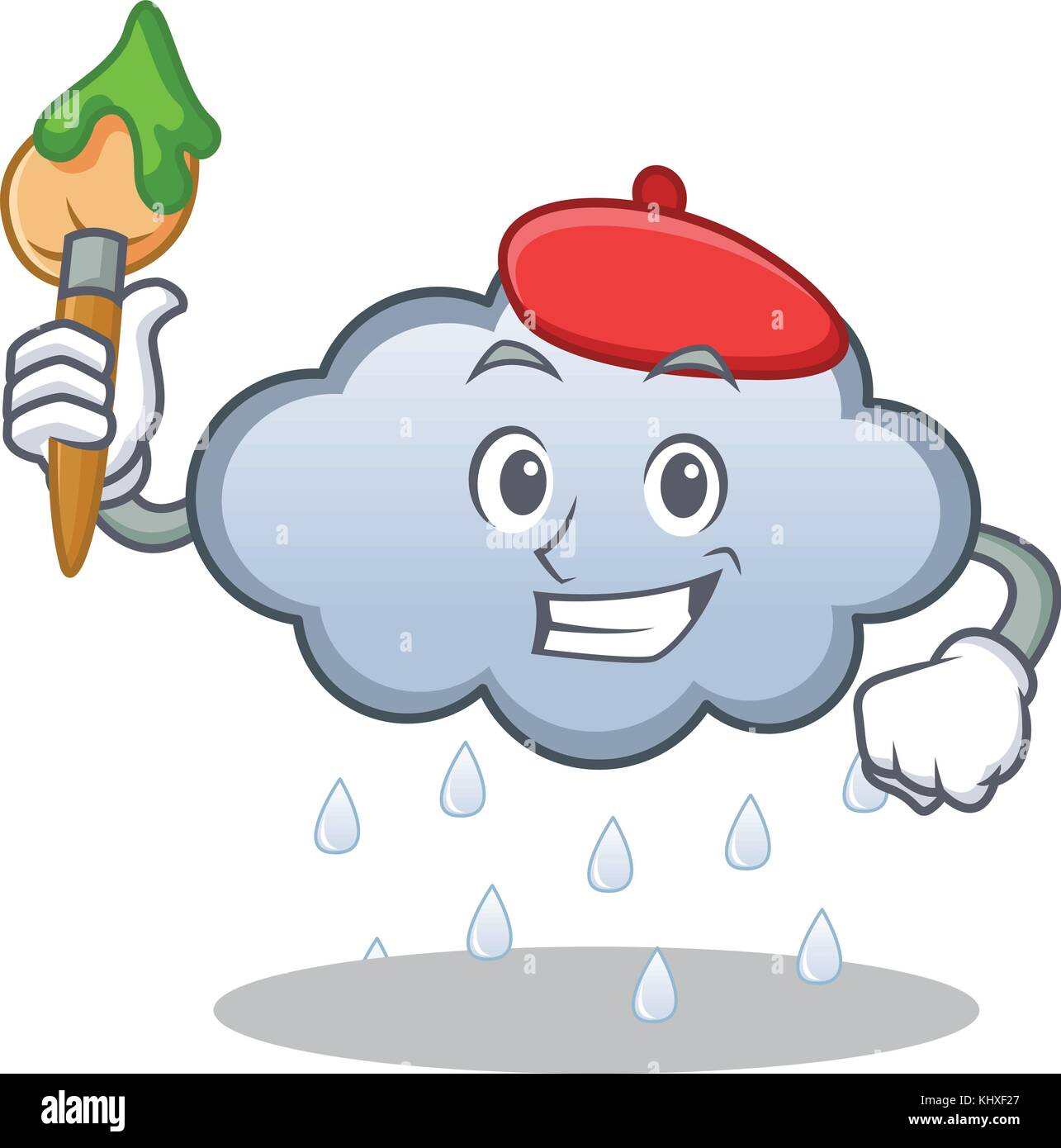 Artist rain cloud character cartoon Stock Vector Image & Art - Alamy