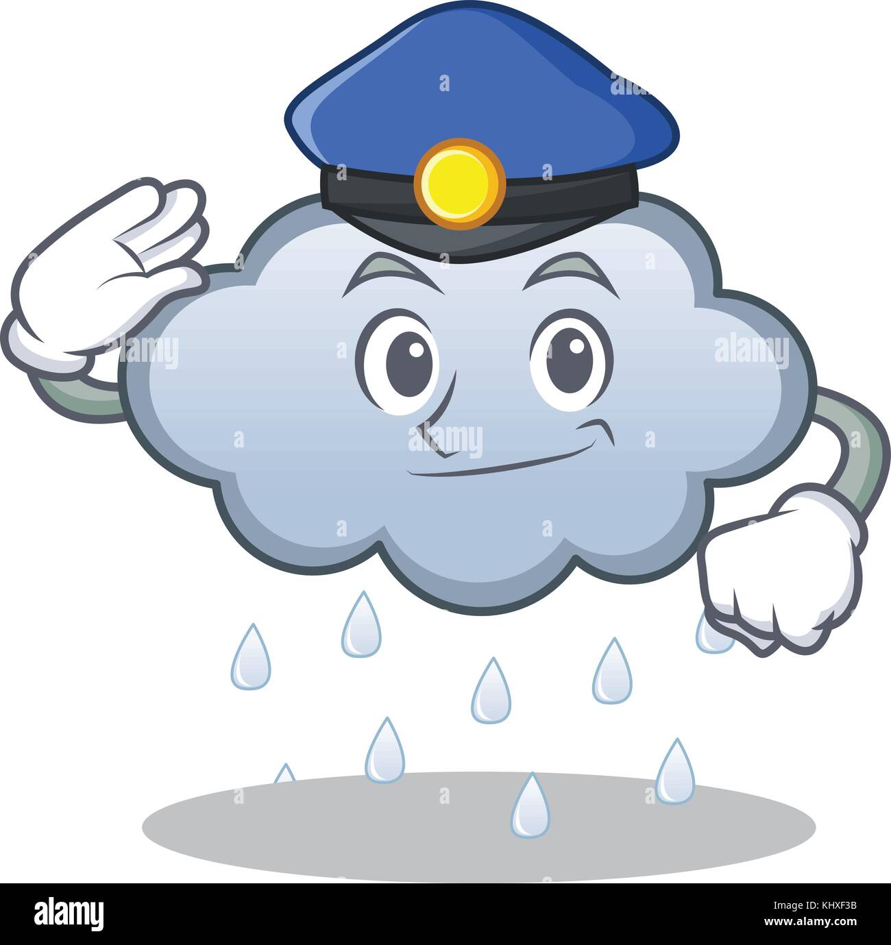 Police rain cloud character cartoon Stock Vector Image & Art - Alamy