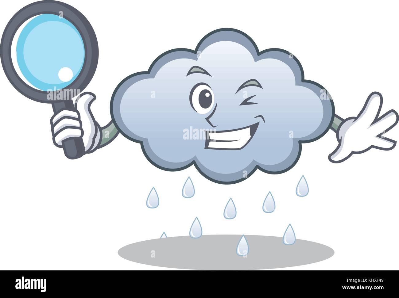 Detective rain cloud character cartoon Stock Vector Image & Art - Alamy