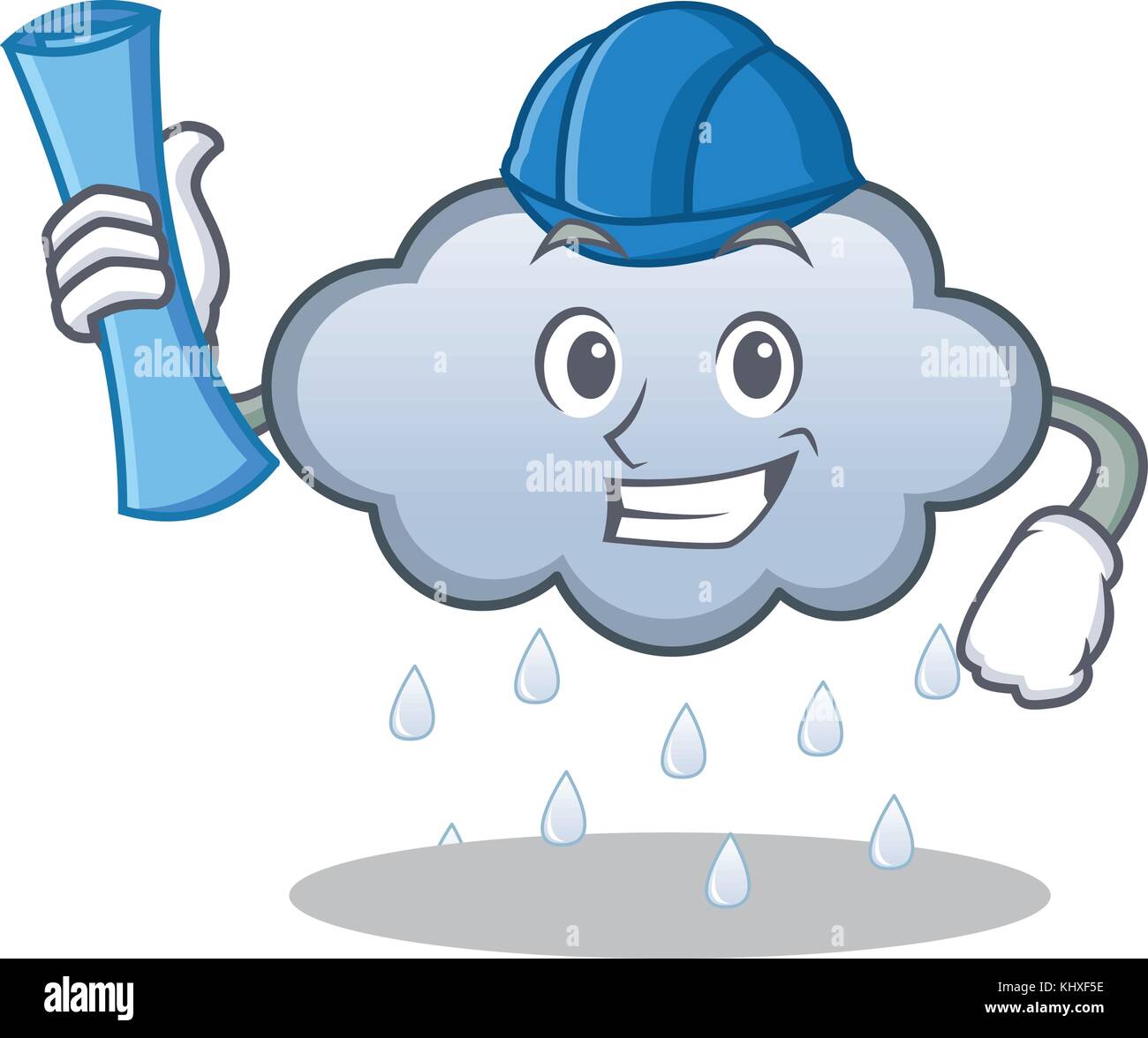 Architect rain cloud character cartoon Stock Vector Image & Art - Alamy