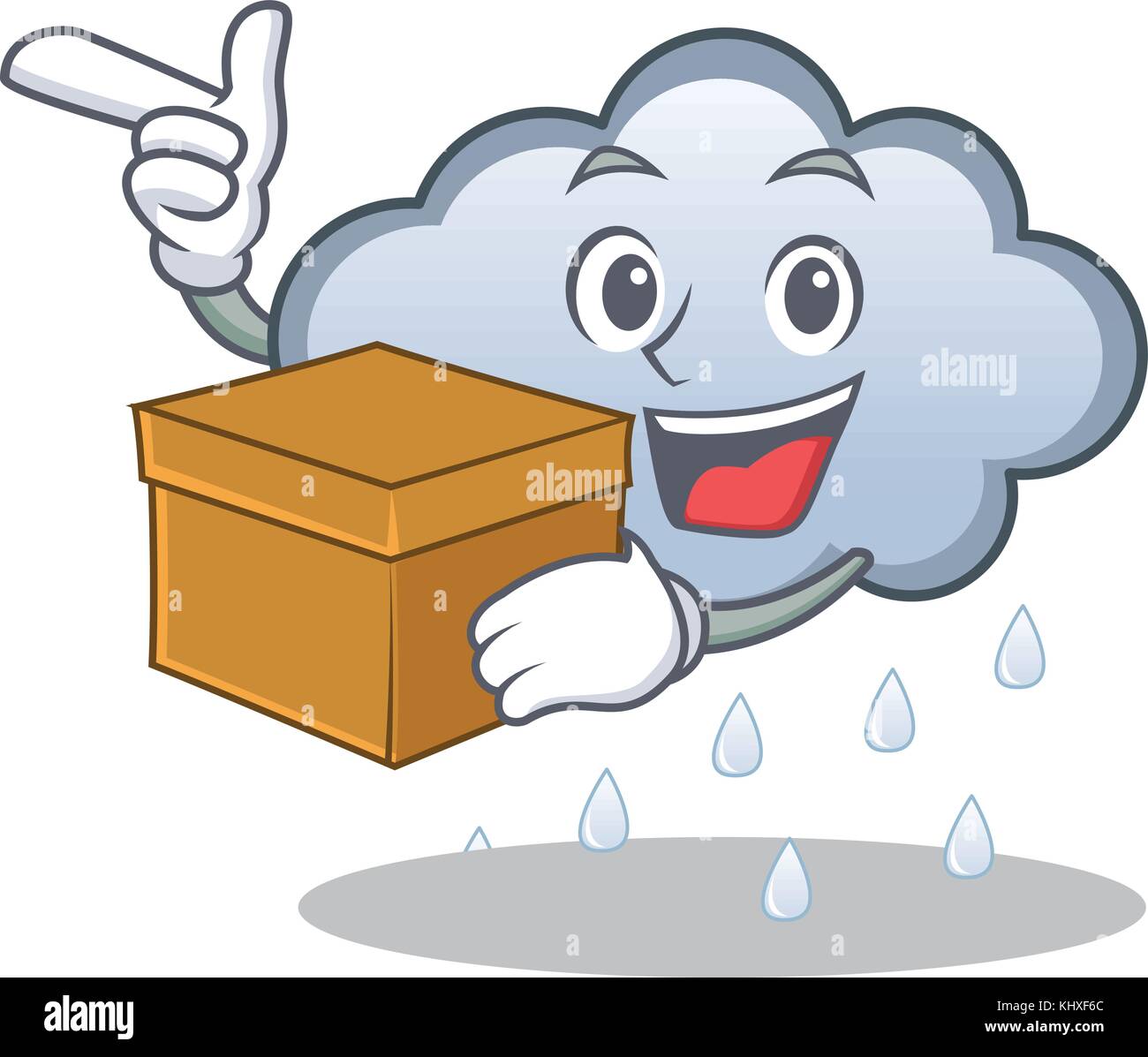With box rain cloud character cartoon Stock Vector Image & Art - Alamy