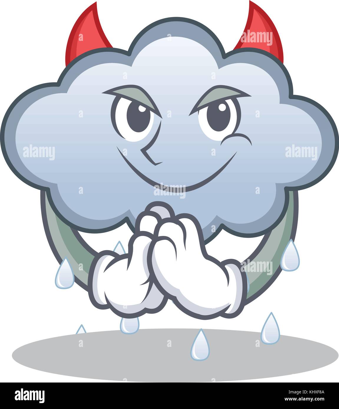 Devil rain cloud character cartoon Stock Vector Image & Art - Alamy