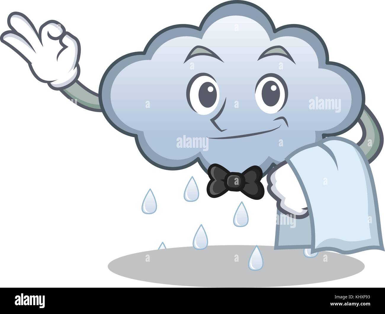 Waiter rain cloud character cartoon Stock Vector Image & Art - Alamy