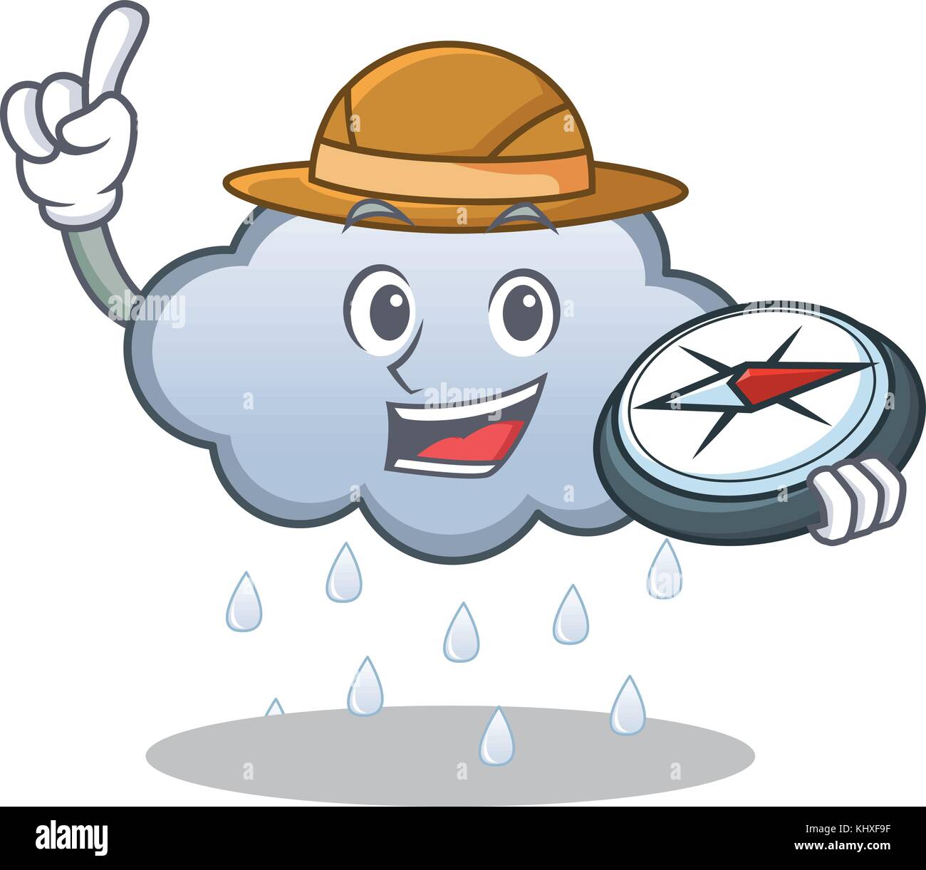 Explorer rain cloud character cartoon Stock Vector Image & Art - Alamy