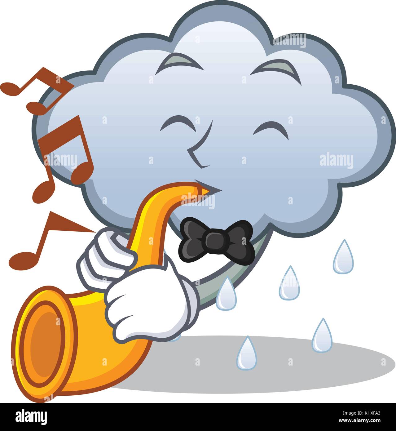 With trumpet rain cloud character cartoon Stock Vector Image & Art - Alamy