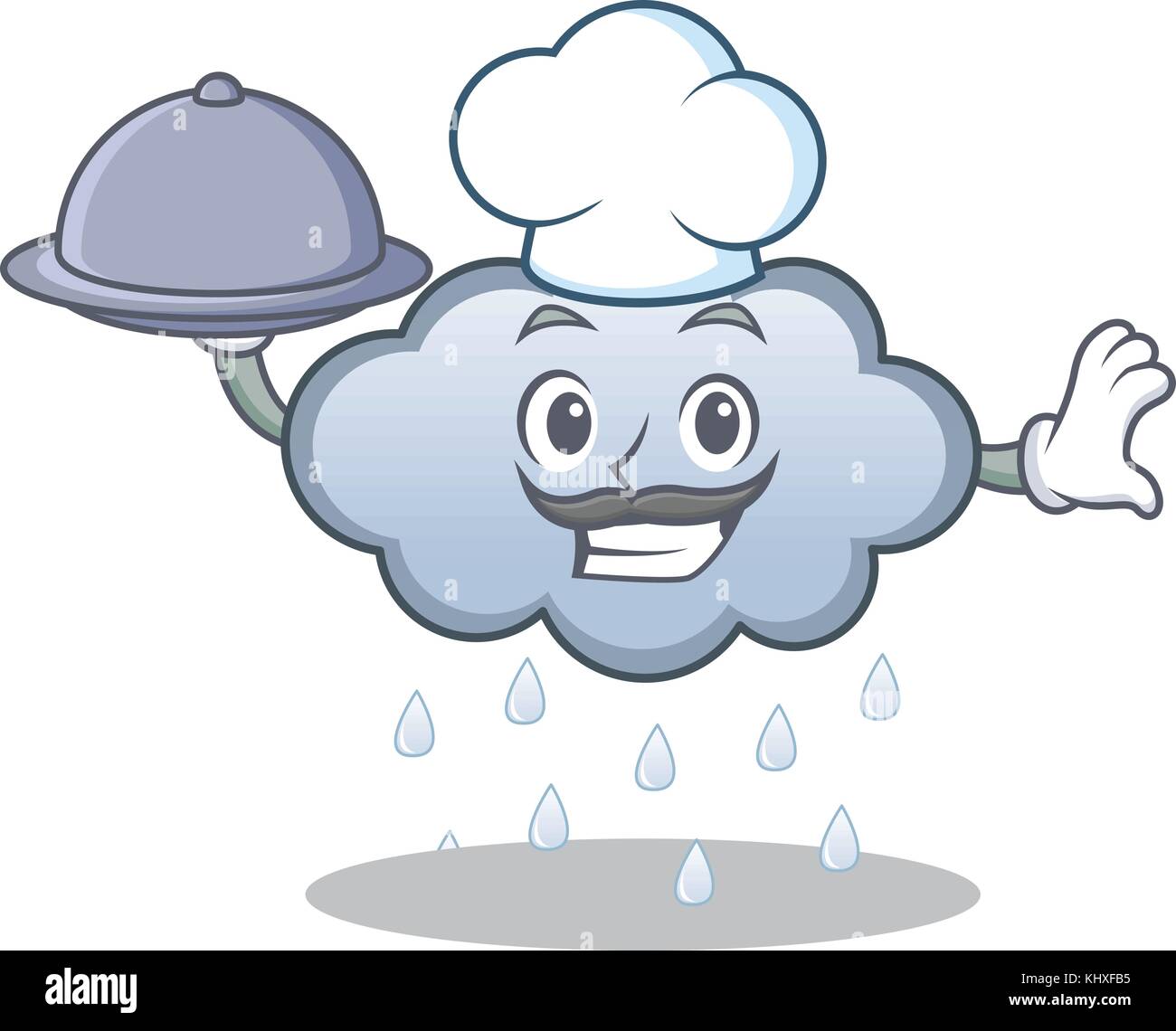 Chef with food rain cloud character cartoon Stock Vector Image & Art ...