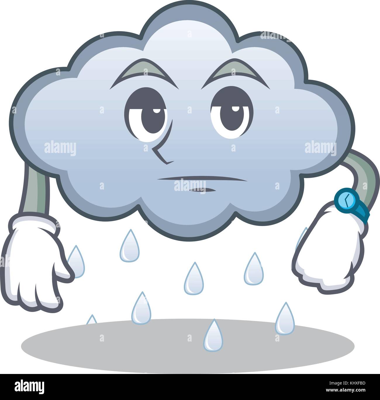 Waiting rain cloud character cartoon Stock Vector Image & Art - Alamy