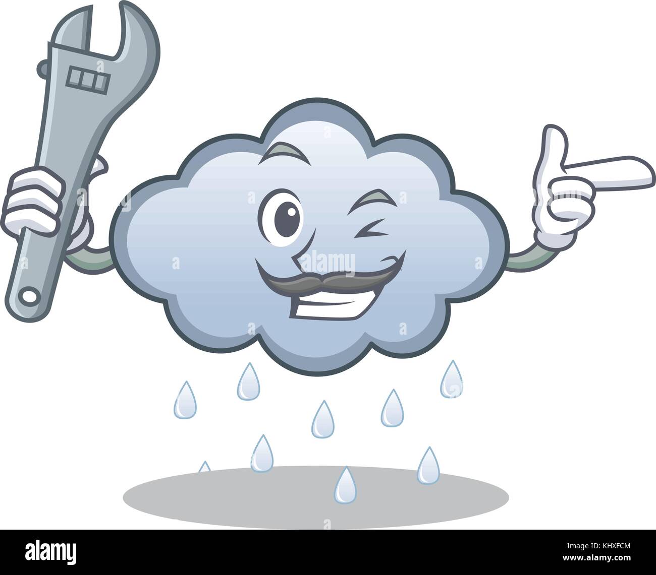 Mechanic rain cloud character cartoon Stock Vector Image & Art - Alamy