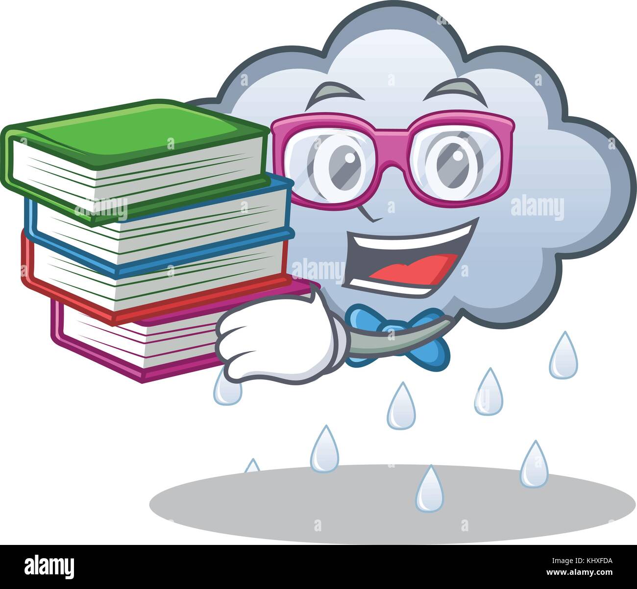 Student with book rain cloud character cartoon Stock Vector Image & Art ...