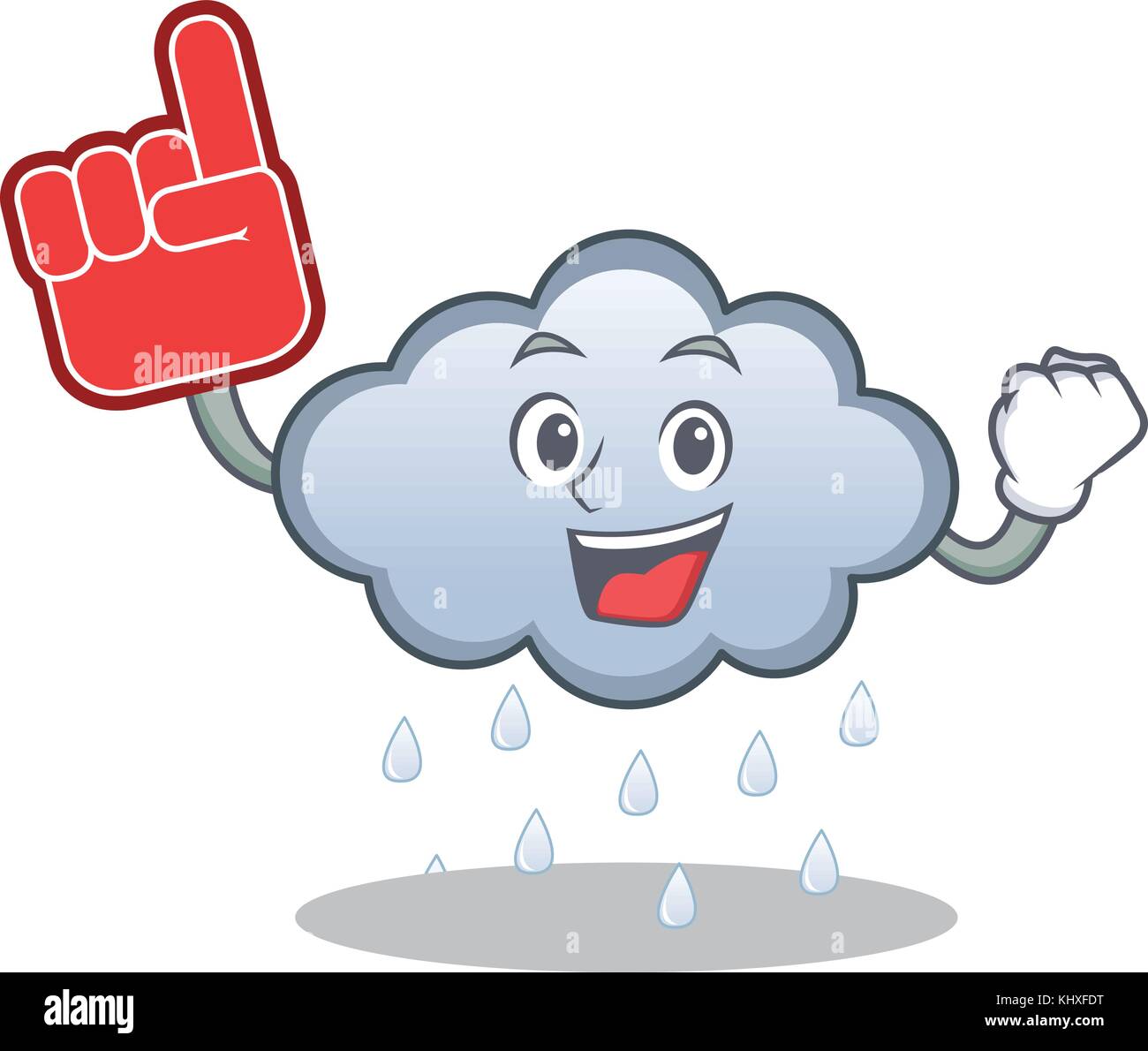 Foam finger rain cloud character cartoon Stock Vector Image & Art - Alamy