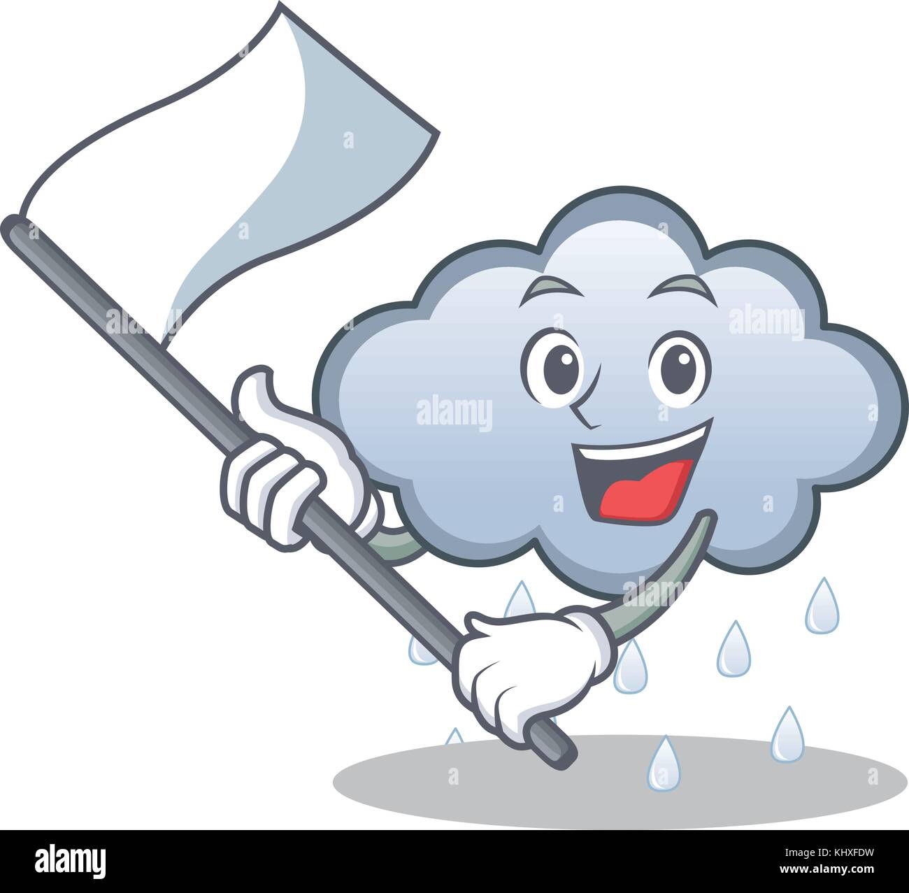 With flag rain cloud character cartoon Stock Vector Image & Art - Alamy