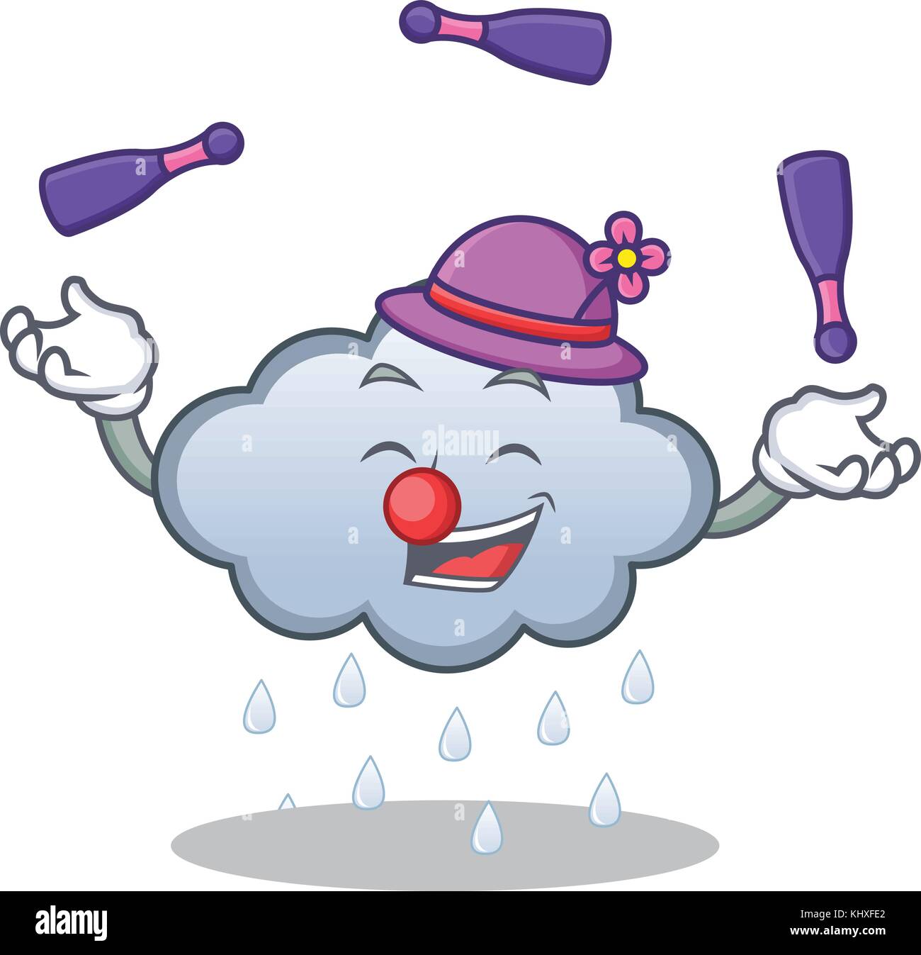 Juggling rain cloud character cartoon Stock Vector Image & Art - Alamy