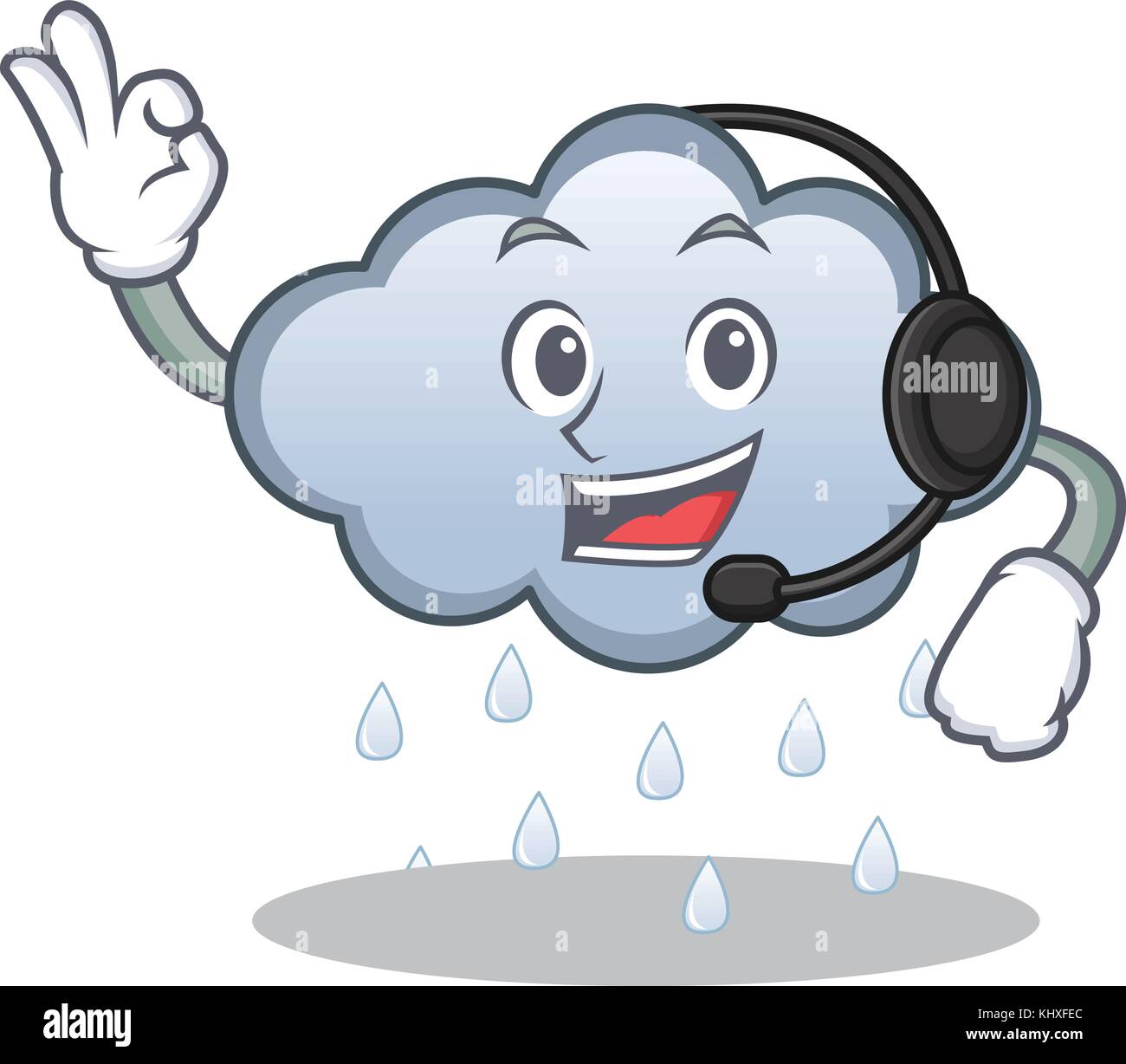 With headphone rain cloud character cartoon Stock Vector Image & Art ...