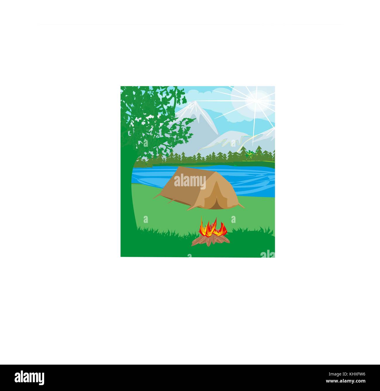 Landscape scene in tent Stock Vector Images - Alamy