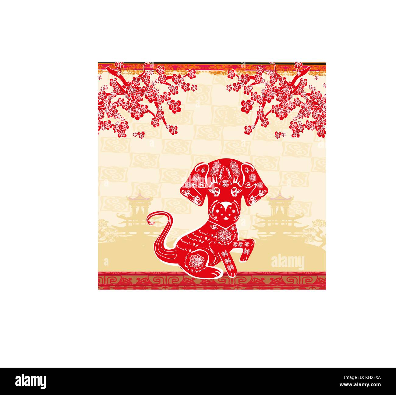 Chinese zodiac the year of Dog Stock Vector Image & Art - Alamy
