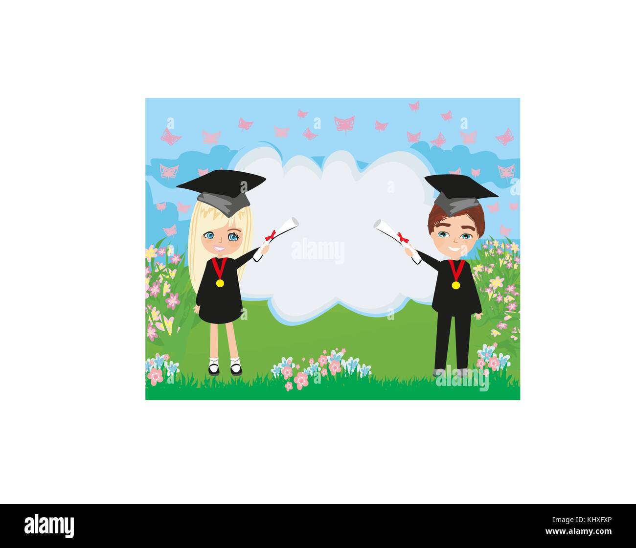 School-College Graduation Cartoon Stock Vector Image & Art - Alamy