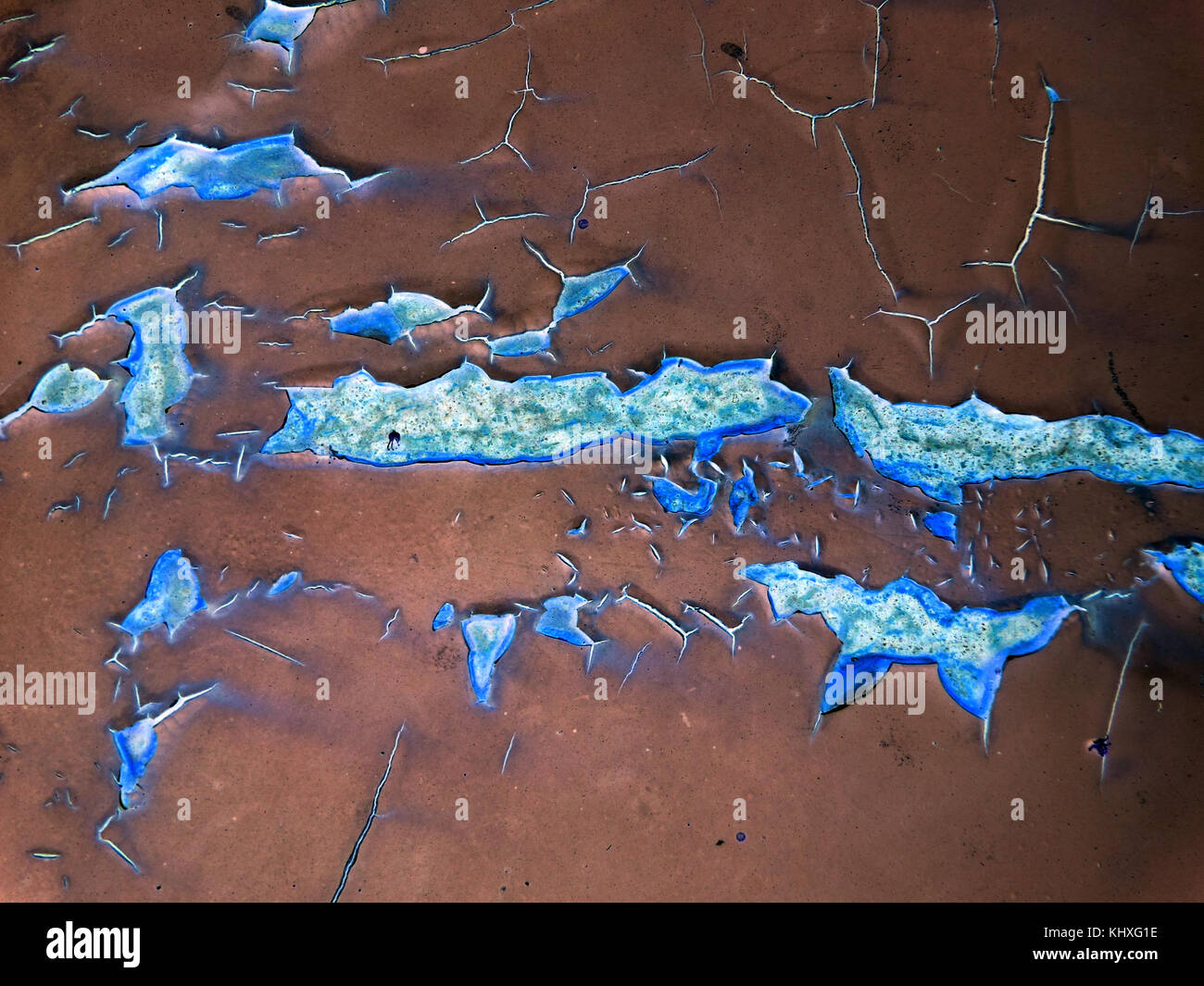 rust erosion some area of metal surface by rain water and different ...