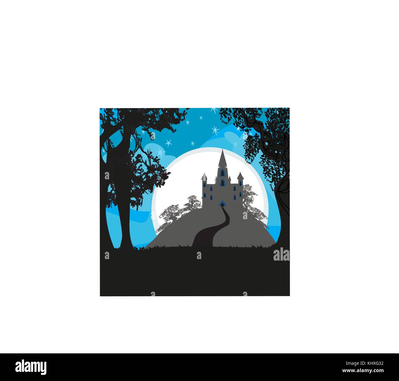 Magic Fairy Tale Princess Castle in the night Stock Vector Image & Art ...