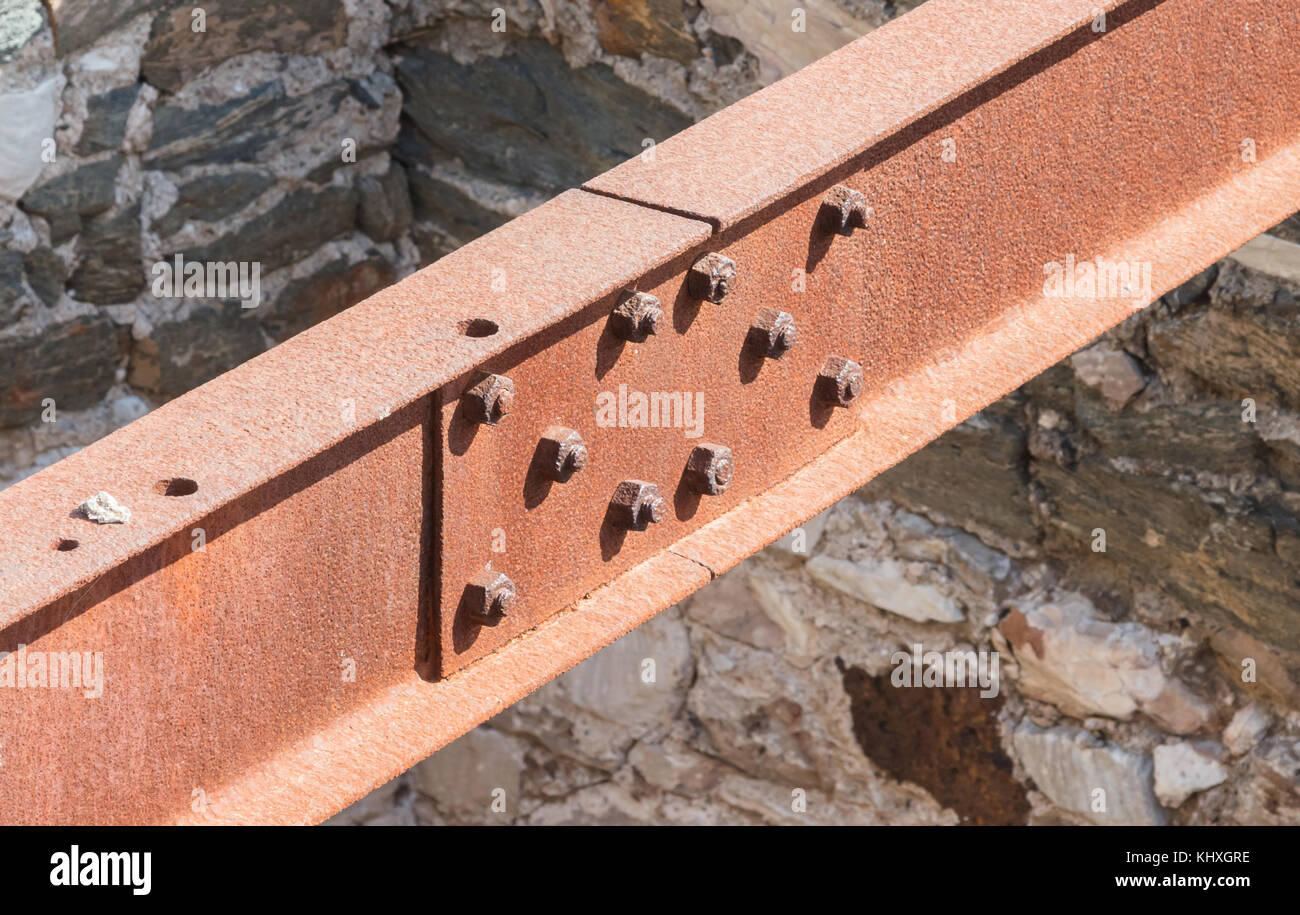 Rusted metal support beam of an old bridge Stock Photo - Alamy