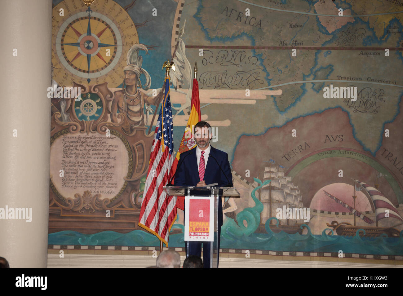 MIAMI, FL - NOVEMBER 18: Prince Felipe of Spain and Princess Letizia of ...