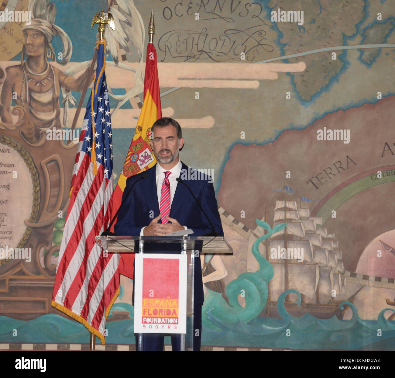 MIAMI, FL - NOVEMBER 18: Prince Felipe of Spain and Princess Letizia of ...