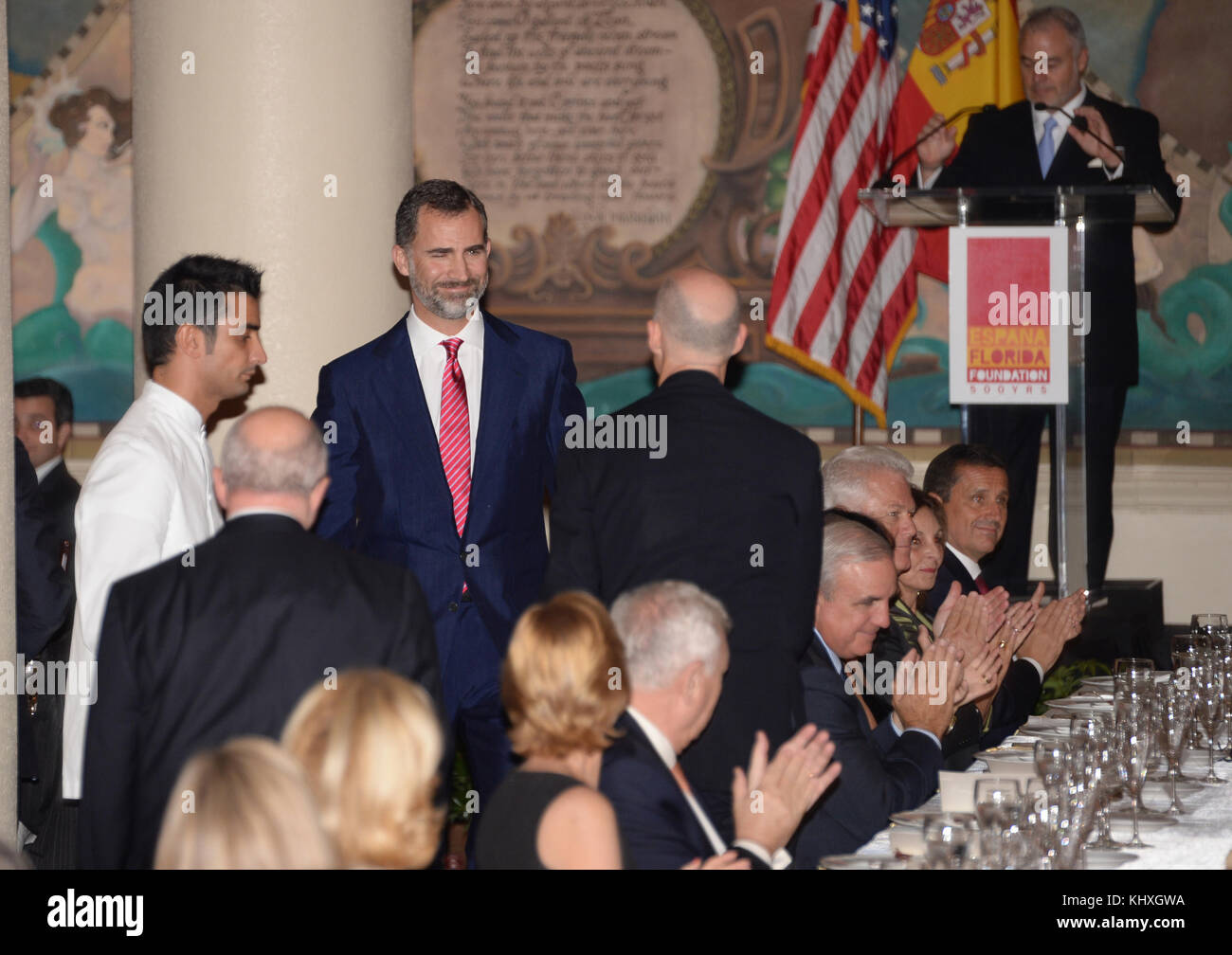 MIAMI, FL - NOVEMBER 18: Prince Felipe of Spain and Princess Letizia of ...