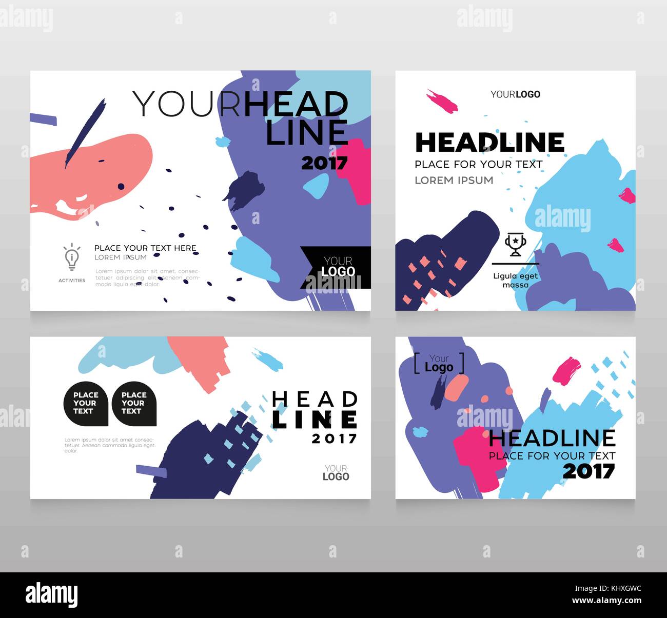Headline banner - modern vector set of abstract images Stock Vector ...