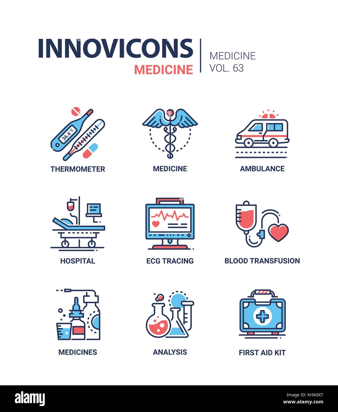 Medical center line icons Stock Vector Images - Alamy