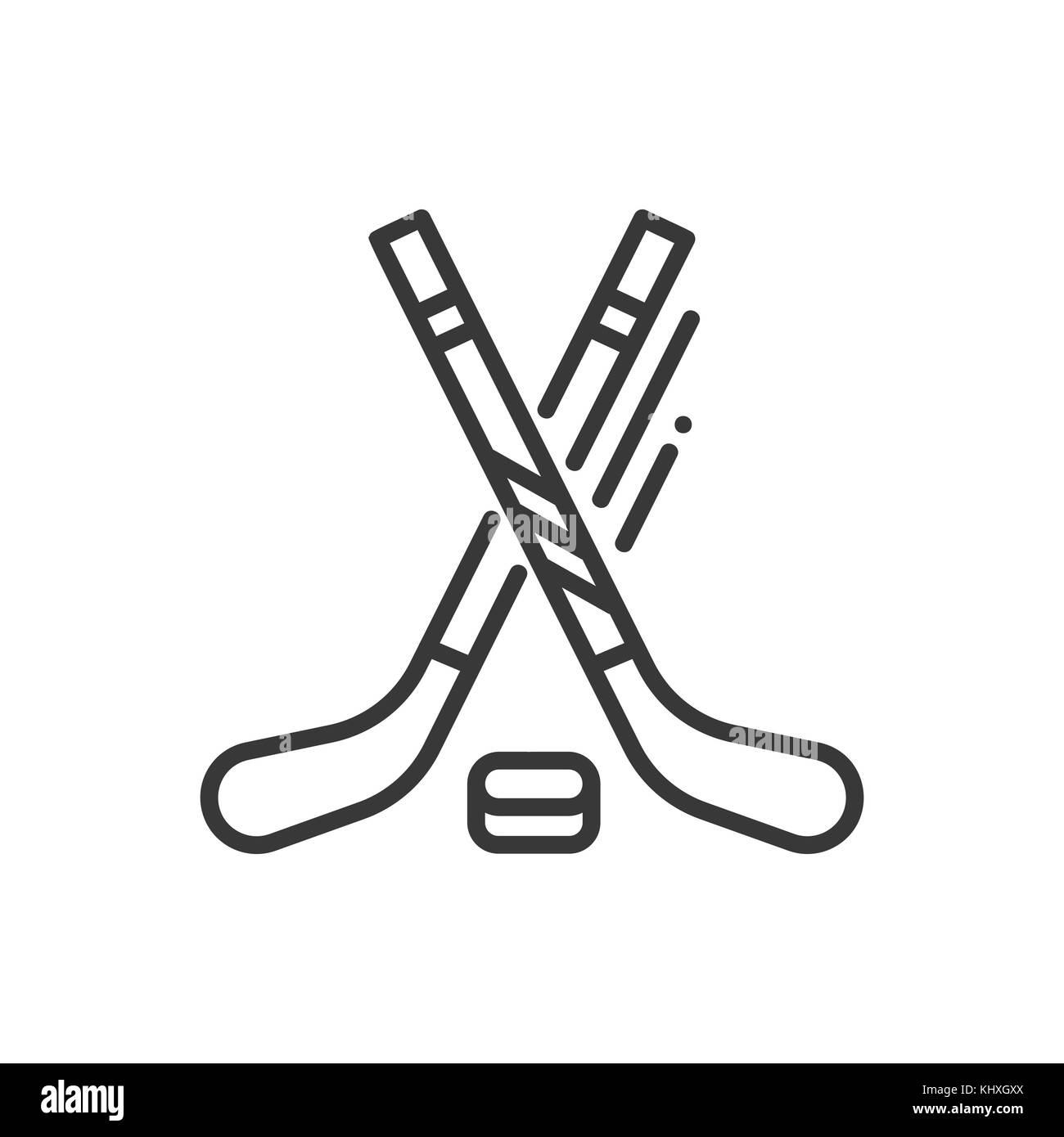 Ice hockey - line design single isolated icon Stock Vector Image & Art ...