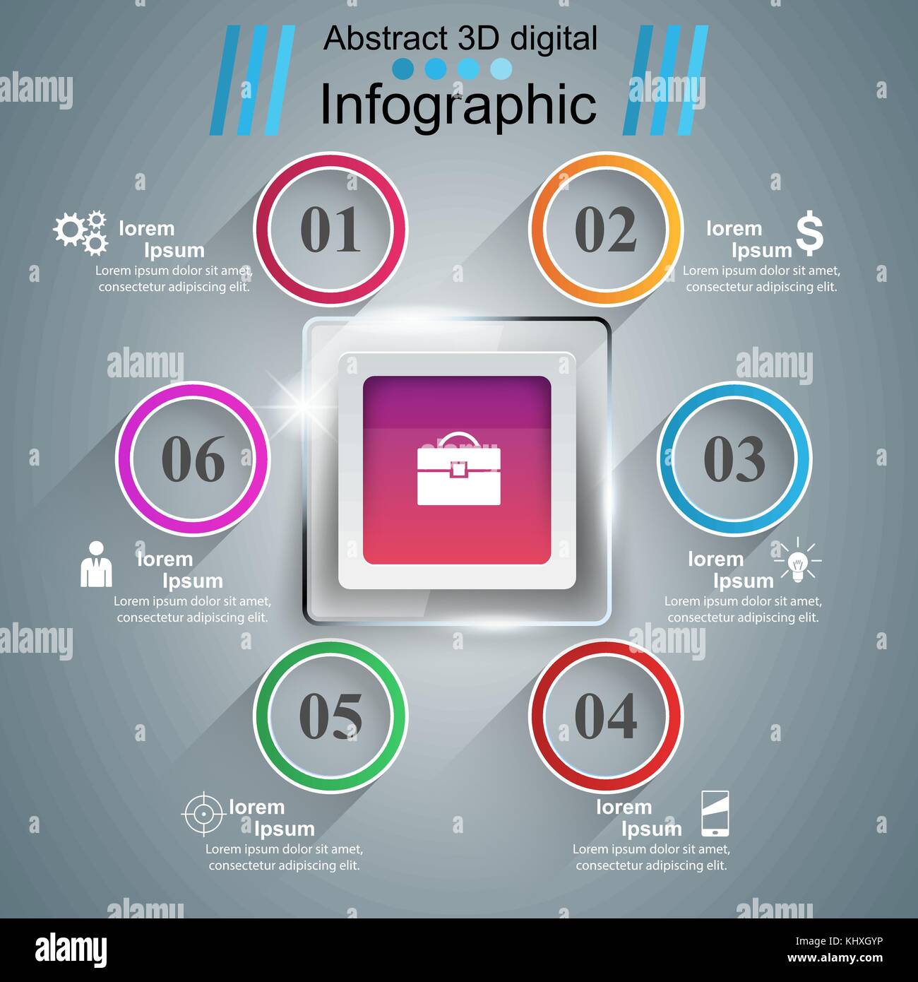 Abstract 3D digital illustration Infographic Stock Vector Image & Art ...