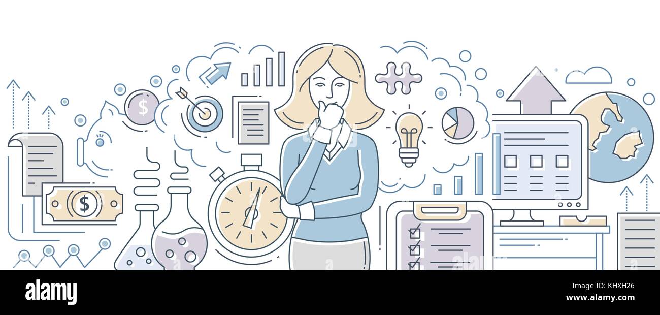 Business process management - modern flat design style isolated ...