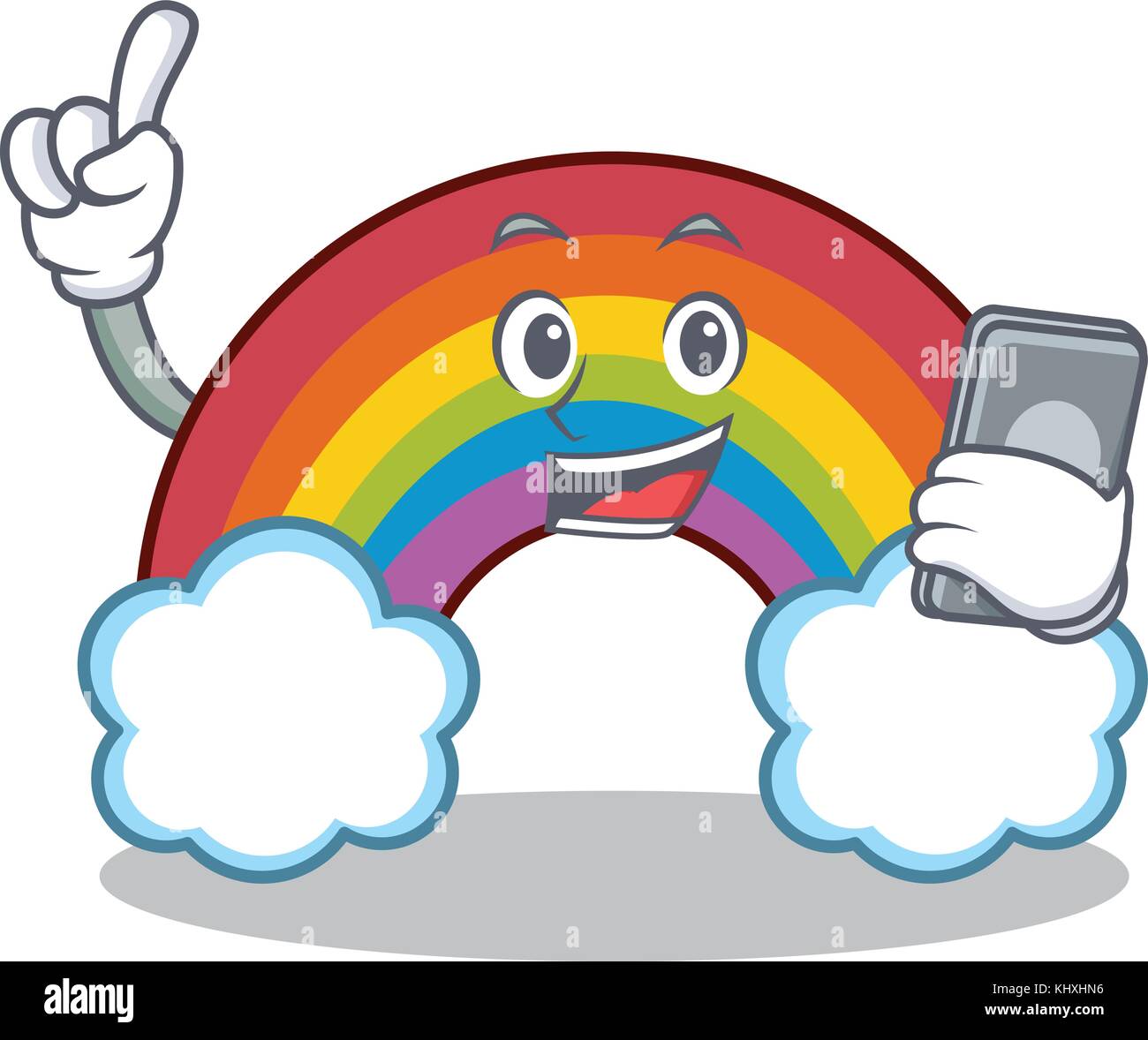 With phone colorful rainbow character cartoon Stock Vector Image & Art ...