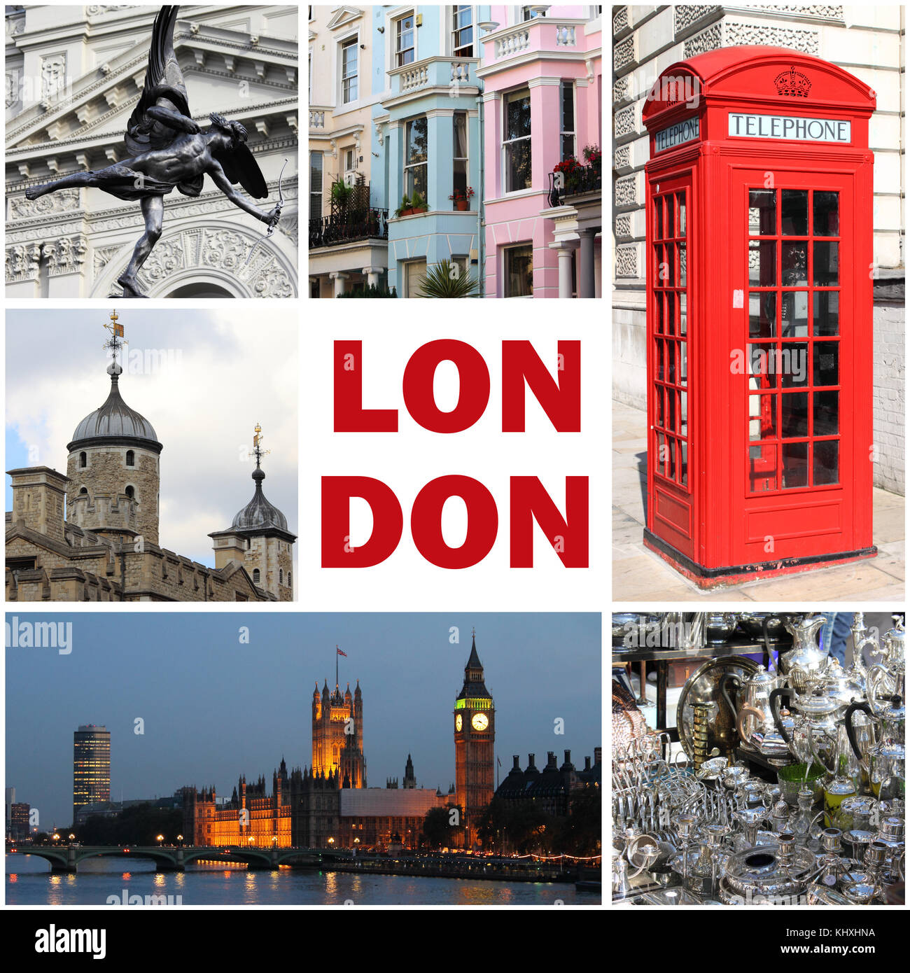 Collage of landmarks of london hi-res stock photography and images - Alamy