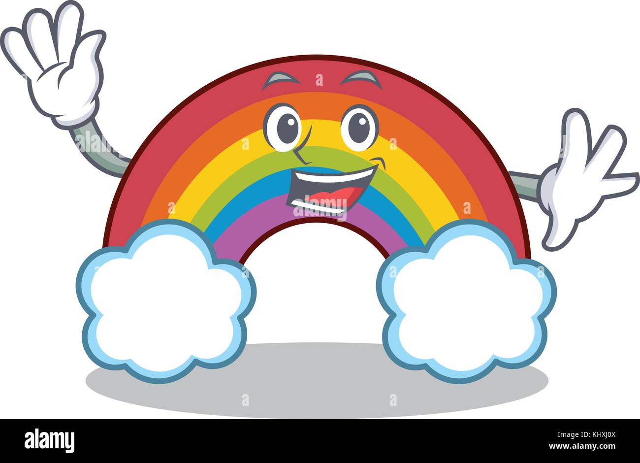 Waving colorful rainbow character cartoon Stock Vector Image & Art - Alamy