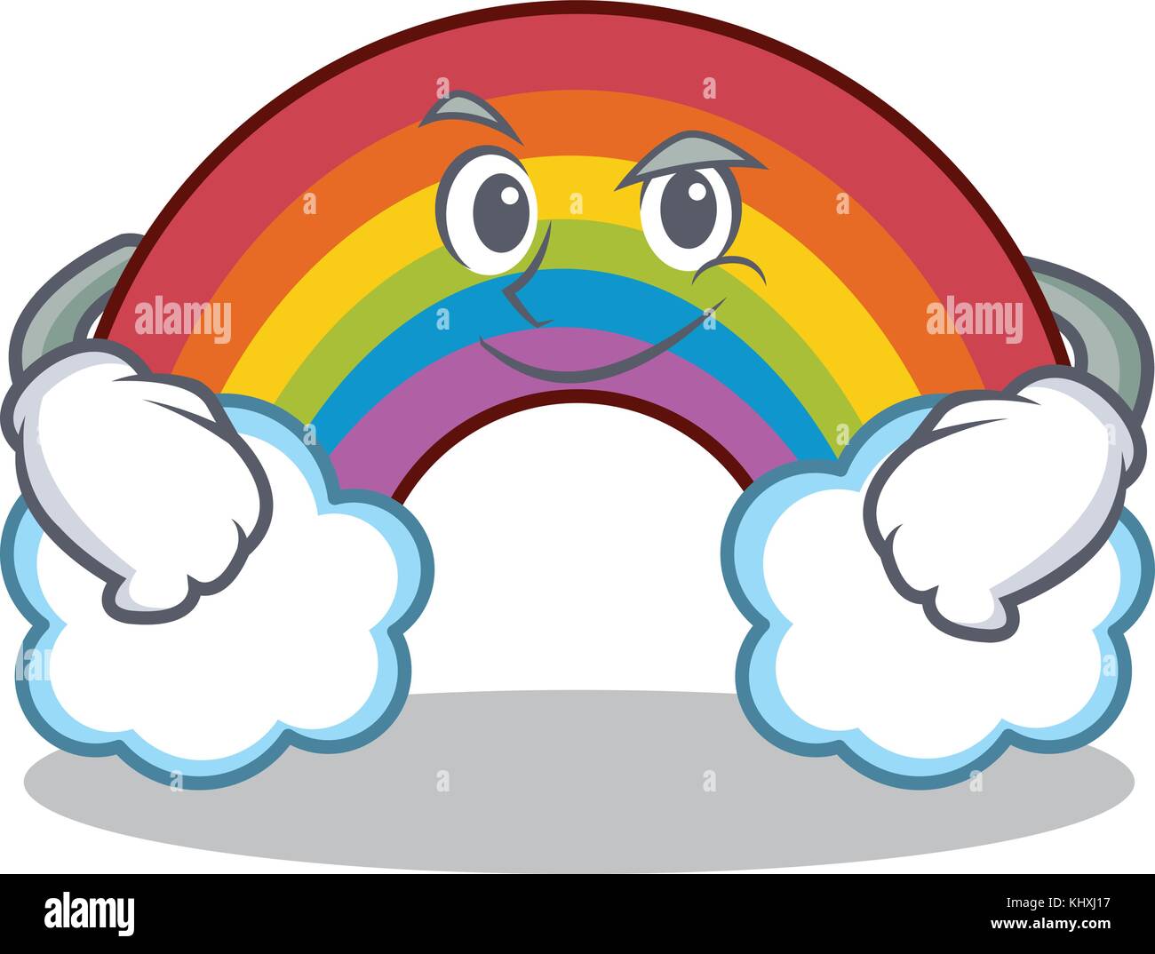 Smirking colorful rainbow character cartoon Stock Vector Image & Art ...