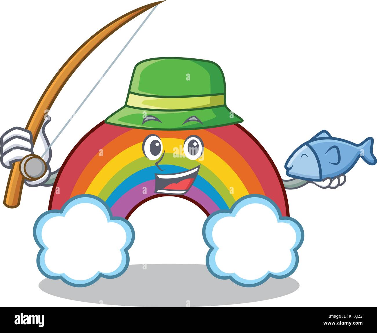 Fishing colorful rainbow character cartoon Stock Vector Image & Art - Alamy