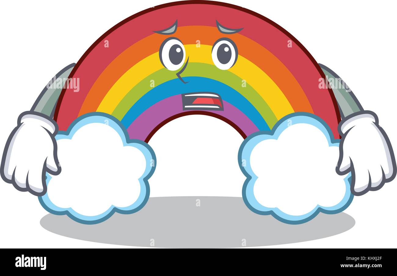 Afraid colorful rainbow character cartoon Stock Vector Image & Art - Alamy