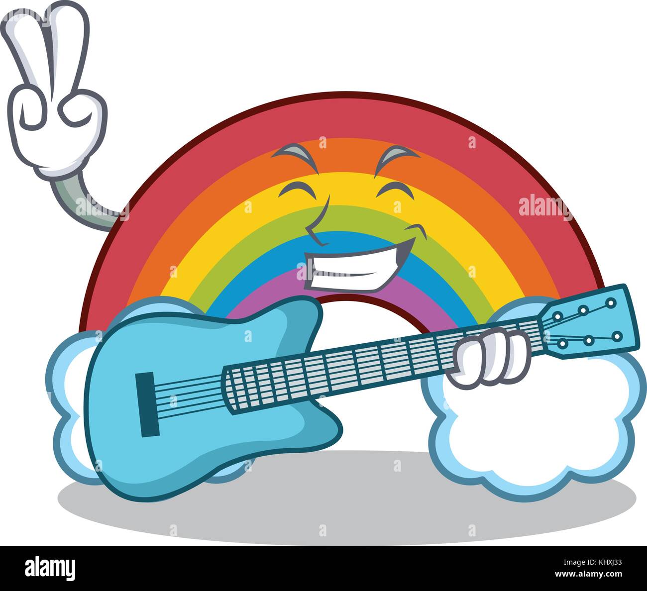 With guitar colorful rainbow character cartoon Stock Vector Image & Art ...
