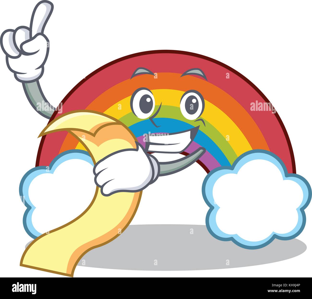 With menu colorful rainbow character cartoon Stock Vector Image & Art ...