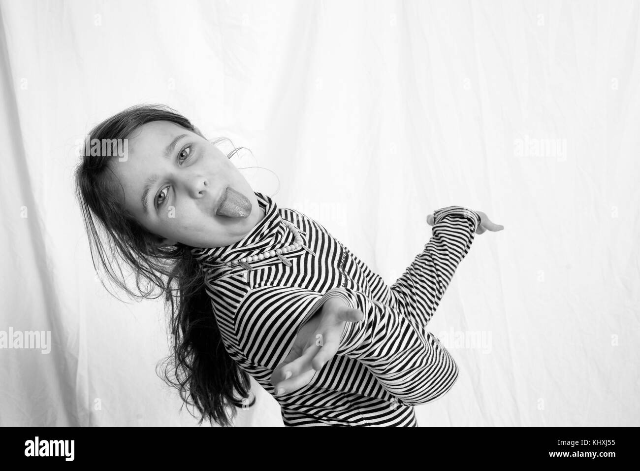 Young german pretty girl posing at studio Stock Photo - Alamy