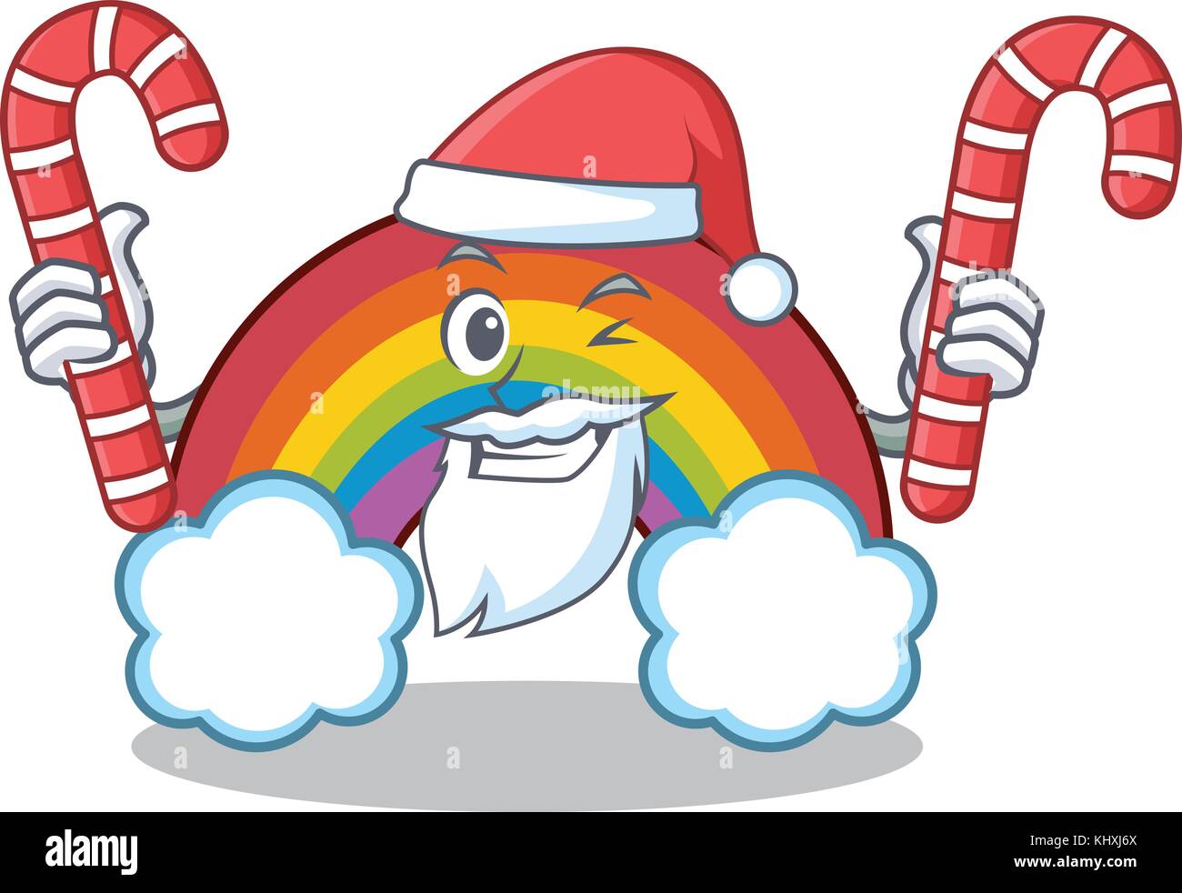 Santa with candy colorful rainbow character cartoon Stock Vector Image ...