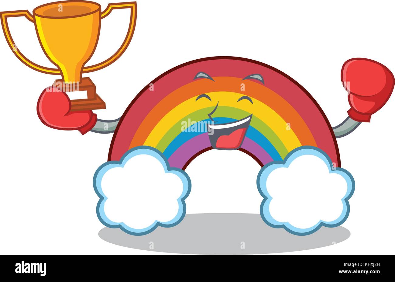 Boxing winner colorful rainbow character cartoon Stock Vector Image ...